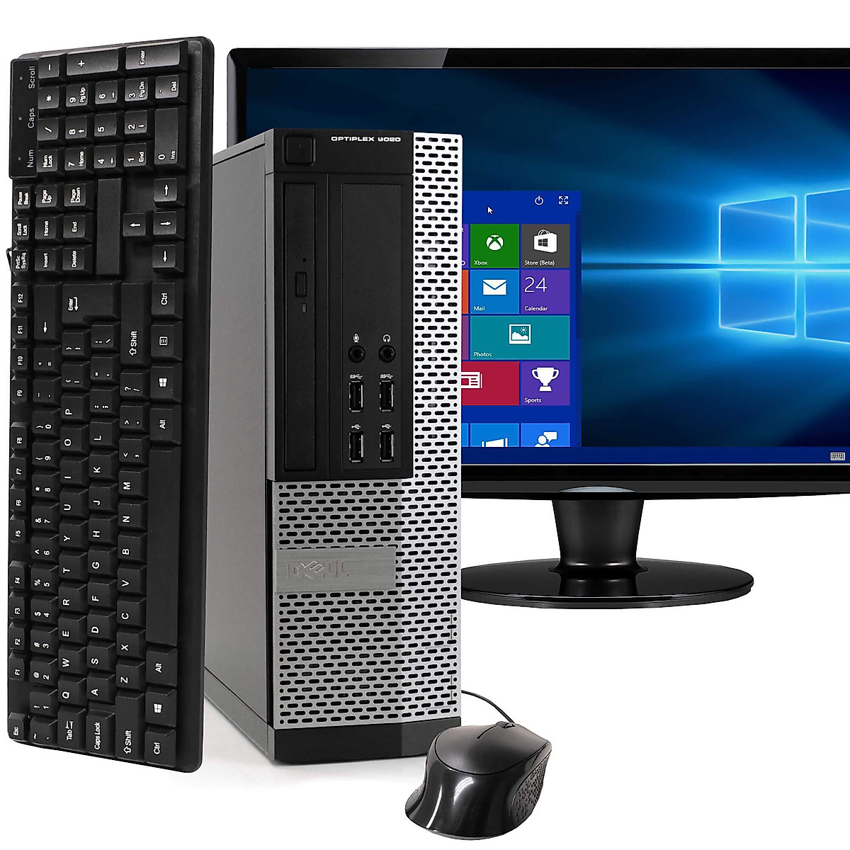Dell Optiplex 9020 SFF Desktop Computer, Intel Quad Core i5-4570 3.2 GHz, 16GB DDR3 Ram, 240GB SSD, DVD, Windows 10 Professional, 24 inch Monitor. Free Keyboard,Mouse,WiFi Adapter (Renewed)