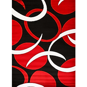 1062 Red 2'2x7'4 Black Area Rug Carpet Large New