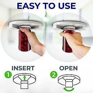 Under Cabinet Lid Jar Opener - for Weak Hands and Seniors with Arthritis - Heavy Duty, Allows to Easily Unscrew Any-Size Lid - Effortless Bottle & Can Opener for your Kitchen