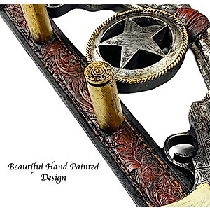 Urbalabs Six Shooter Western Coat Hanger Towel Hook Country Decor Wall Coat Rack Hanging Hooks Key Holder Mounted Decorative Cowboy Hat Rack Rustic Home Gun Decor (Double Pistol Shotgun Shell)