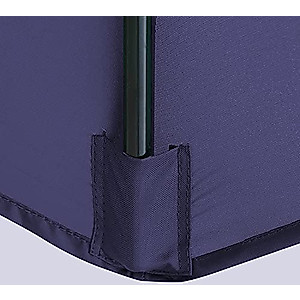 HENG FENG 7.5FT Patio Umbrella Outdoor Market Table Umbrella with Push Button Tilt and Crank, 6 Sturdy Ribs for Garden, Lawn, Backyard, Pool, Navy blue