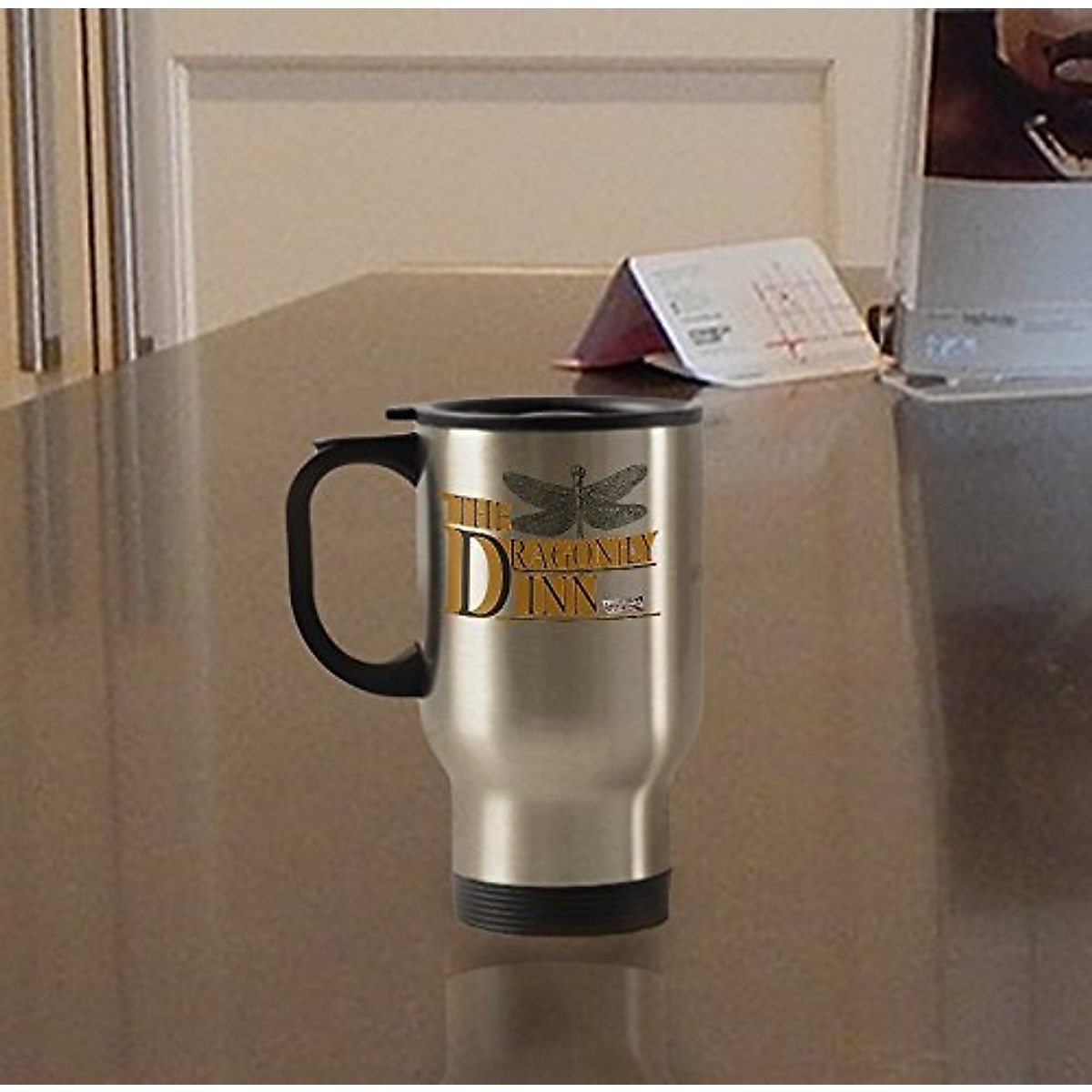 Gilmore Girls Travel Mug - Novelty Gifts, Stainless Steel Insulated Cup By Vitazi Kitchenware - Great Gift for Fans Of The TV Show, Stars Hollow, Luke's Diner Dragonfly Inn, With Image (Silver)