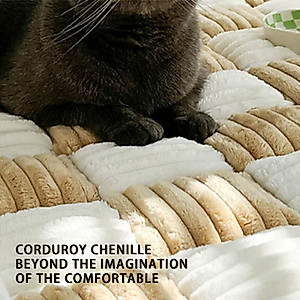 Funnyfuzzy Cream-Coloured Large Plaid Square Pet Mat Bed Couch Cover, Funny Fuzzy Protective Couch Cover Pet Blankets for Dogs Cats(Size:17.7 * 17.7 in,Color:Grey)