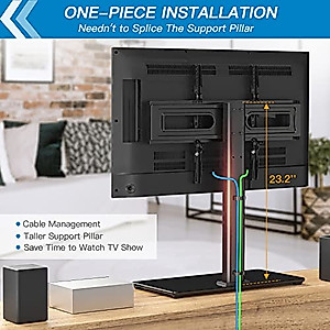 Swivel Universal TV Stand Mount for 37-70 Inch LCD OLED Flat/Curved Screen TVs-Height Adjustable Table Top TV Stand/Base with Tempered Glass Base & Wire Management, VESA 600x400mm up to 99lbs-PSTVS21