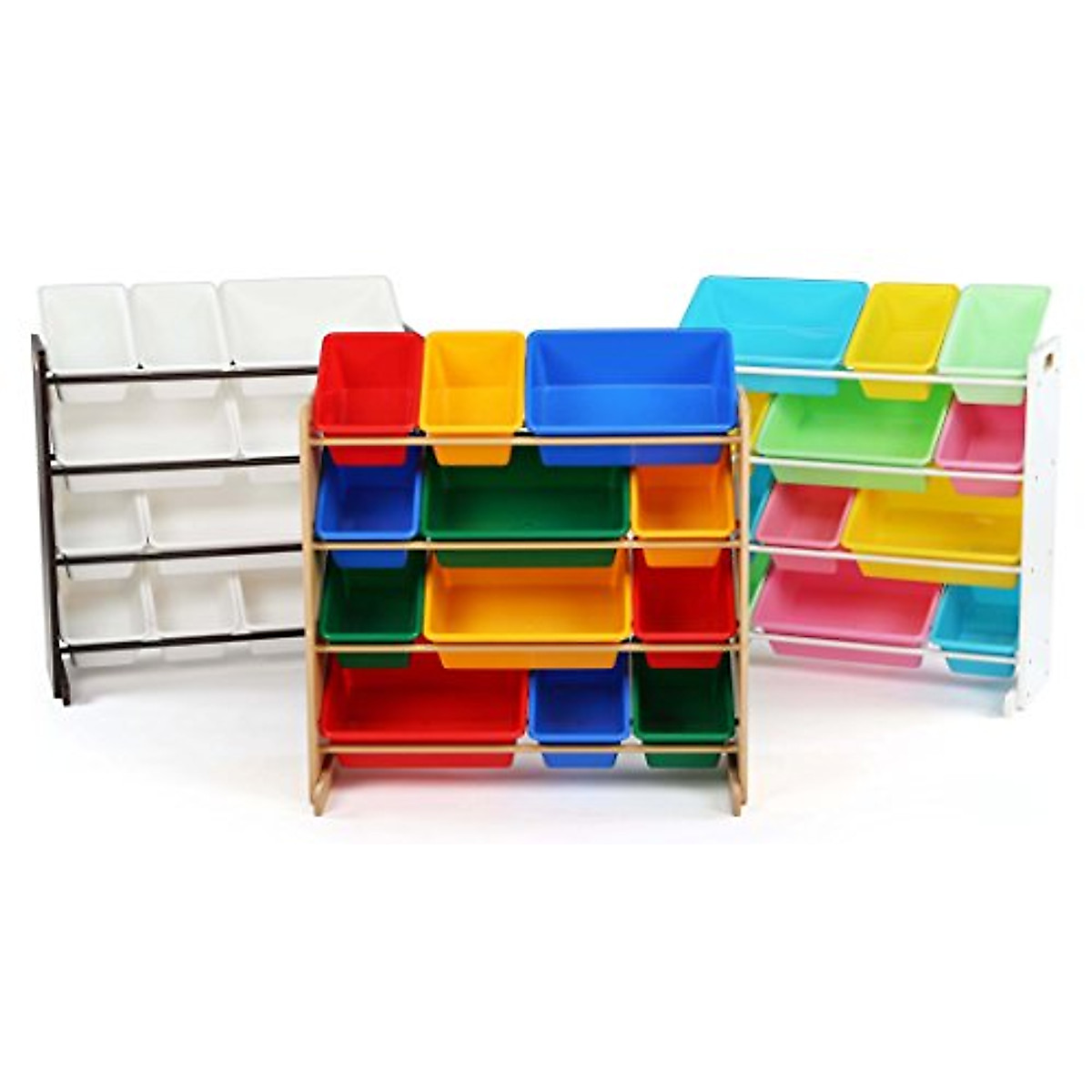 Humble Crew, Natural/Primary Kids' Toy Storage Organizer with 12 Plastic Bins, 34*35*15.5inch