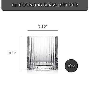 JoyJolt Fluted Whiskey Glasses – ELLE 10oz Short Drinking Glasses. 2 Ribbed Scotch Glasses. Gin and Tonic Glasses, Cocktail Glasses, Juice Tumblers & Water Glasses. Vintage Style Drinking Glasses
