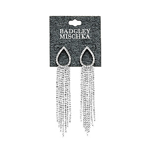 Badgley Mischka Women's Earrings - Elegant Crystal Chandelier Drop Dangle Earrings, Post Closure, Size One Size, Teardrop Post