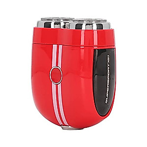 Electric Beard Trimmer, Zinc Alloy Mini Electric Shaver IPX7 Wet and Dry Dual Use for Traveling (Red)