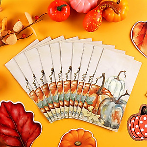 ​Quera 100 Pack Fall Guest Napkins Watercolor Pumpkin Autumn Paper Hand towels Thanksgiving Party Supplies Disposable Bar Napkins for Thanksgiving Party, Engagement, Baby Shower, Celebration Party