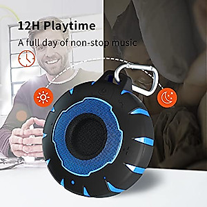 HEYSONG Waterproof Bluetooth Speaker, IPX7 Mini Shower Speaker with HD Sound, LED Light, Floating, Lightweight Portable Speakers for Travel, Pool, Beach, Biking, Kayak, Gifts for Men, Women