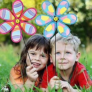 HADEEONG 4PCS Wind Spinners for Yard and Garden, Lawn Yard Decorations Pinwheels Colorful Whirligigs Windmill Kids Toys for Outdoor Decor
