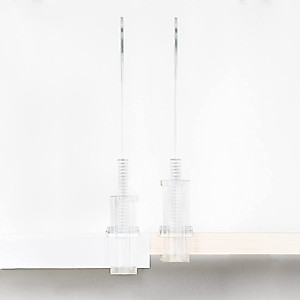 Richards Homewares Acrylic Shelf dividers 2 Pack- Closet Organizer and Storage for Purses, Sweaters, Clothes or Books - Clear Separators for Bedroom Kitchen Cabinets or Office Shelves