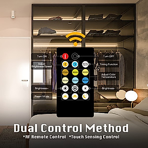 dalattin Under Cabinet Lights,6 Pcs 9.8FT Under Cabinet Lighting for Kitchen,180 LEDs,2700k-6500k Warm to White Light,Timing Under Counter Lights,Bright Light Strips Touch and RF Remote Control