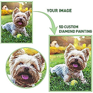 Custom Diamond Painting Kits Personalized 5D DIY Diamond Art for Adults/Kids Beginners Round Gem Art Diamond Dots Customized Photo Picture for Home Wall Decor (40X40cm(15.7X15.7in), Round Drill)