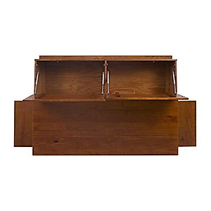 memomad Bali Storage Headboard with 4 Doors (Queen Size, Caramel Brown Wood)