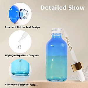 StellaCare Set of 2, 2oz Eye Dropper Bottle, Dropper Bottles, Empty Glass Dropper Bottles, Herbal Essence Travel Liquid Bottles