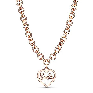 Barbie Round Link Heart Necklace - Rose Gold