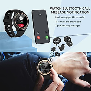 GAMSARO Smart Watch(Answer/Make Call), Fitness Tracker for Men Women Compatible with iPhone Android Phone,1.32 HD Full Touch Display Smartwatch with Heart Rate Monitor, Sleep and Step Tracking