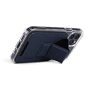 JTLEGEND Atlas Phone Stand with Stick on Card Holder for Back of Phone Kickstand Scratch-Resistant (Berry Blue)