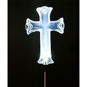 Solar LED Cross Light , Solar Powered Garden Decor Stake Yard LED Outdoor Landscape Light