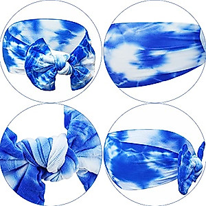 12 Nylon Bows Headbands with Soft Dye Bows for Newborn to 3 Months Baby Girls - Hair Accessories