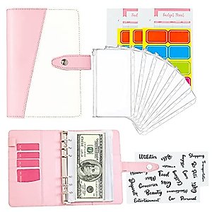 Budget Binder Money Organizer for Cash Cash Envelopes for Budgeting Budget Binder with Cash Envelopes (Pink)