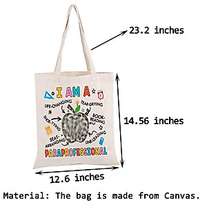 PWHAOO Paraprofessional Tote Bag I Am Life Changing Tote Bag Paraprofessional Gifts Special Education Gift (LIFE-CHANGING TOTE)
