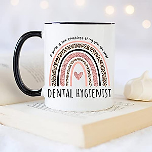 YouNique Dental Hygienists Mug, 11 Ounces, Registered Dental Hygienist Cup for Women, Dental Hygiene Coffee Mug (Black Handle)