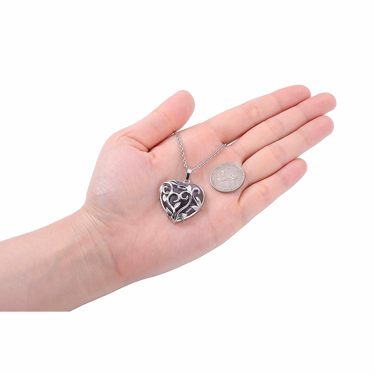 Jovivi Natural Amethyst Crystals Necklace for Women Flower Leaf Wire Wrapped Healing Crystal Heart Gemstone Pendant Necklace Natural Stone Reiki Quartz Jewelry Mothers Day Gifts