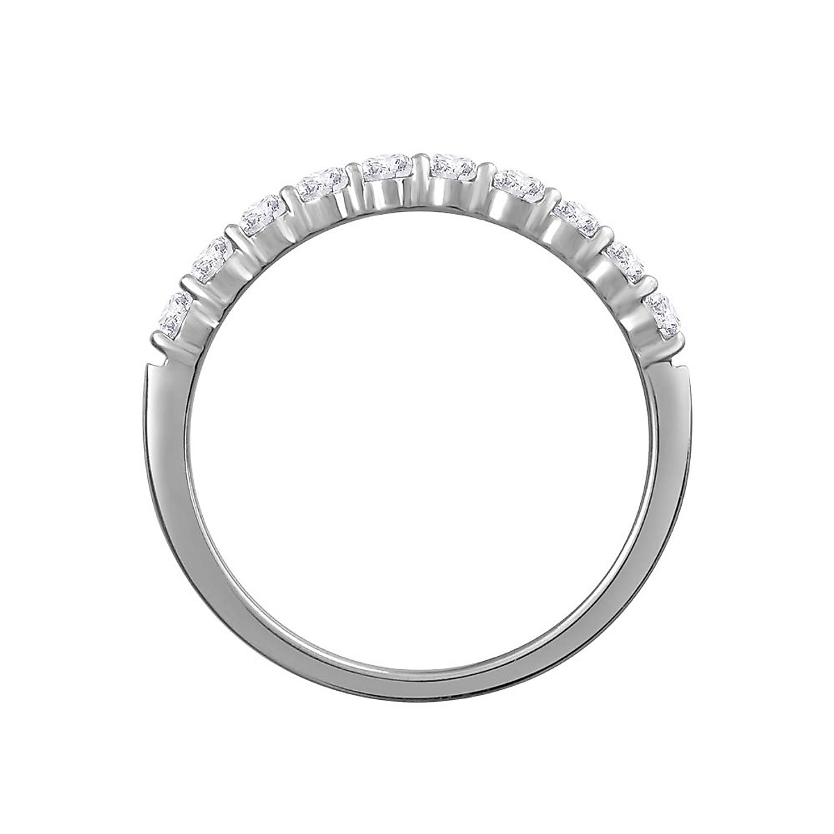 1/2 Carat Diamond Wedding Band in 10k White Gold (Ring Size 7.5)