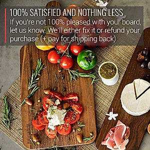 Made in USA Walnut Cutting Board by Virginia Boys Kitchens - Butcher Block made from Sustainable Hardwood (Handle - 8x17)