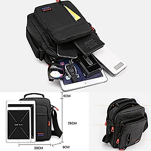Men Bags Shoulder Crossbody Small Messenger Crossover Pouch Multiple Pockets Cross Body Handbag (Men's Shoulder Bags for Black)