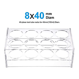 uxcell Tube Rack Polypropylene 8-Well Clear for 100ml