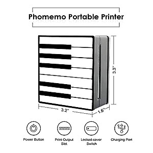 Phomemo M02 Pocket Printer- Bluetooth Thermal Photo Printer with 3 Rolls Transparent Sticker Paper, Compatible with iOS + Android for Plan Journal, Study Notes, Art Creation, Work, Gift