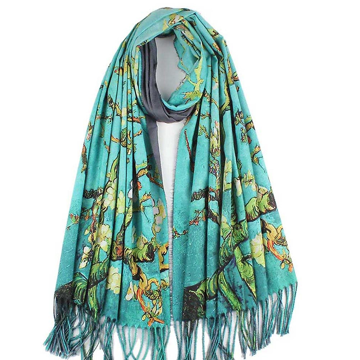 Umjetnost Soft Cashmere Feel Scarf For Women Fashion Art Print Long Warm Scarves Large Shawl Wrap Monet Klimt Van Gogh Painted Gifts (C10)