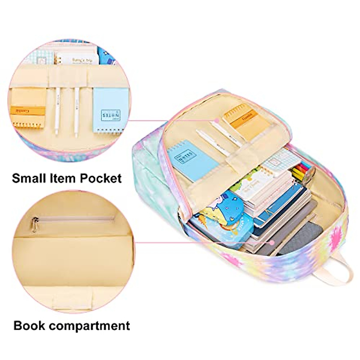 CAMTOP Girls Backpack with Lunch Box set Teen Backpack for School Bookbag