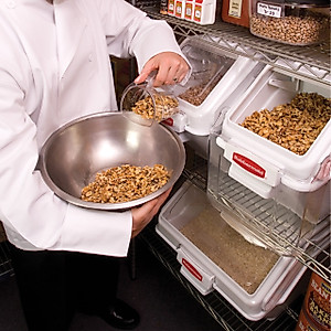 Rubbermaid Commercial Products ProSave Shelf Food Ingredient Bin with Scoop, 200-Cup, White, Kitchen Food Storage Sugar/Grains/Rice/Baking Supplies