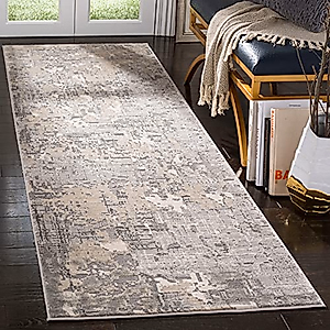 SAFAVIEH Meadow Collection 2'7" x 8' Grey MDW178F Modern Abstract Runner Rug