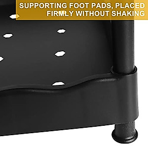 3 Tier Bathroom Counter Organizer Corner Shelf, Stainless Steel Countertop Bathroom Storage Shelf, Bathroom Counter Tray Vanity Organizer, Cosmetic Organizer, Counter Standing Spice Rack, Black