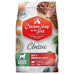 Chicken Soup for The Soul Classic Dry Large Breed Adult Dog Food, Beef & Brown Rice Recipe, 28 Pound Bag | Soy Free, Corn Free, Wheat Free, Made with Real Ingredients