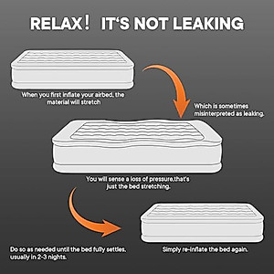 Luxchoice Queen Inflatable Mattress with Built-in Pump Camping Air Mattress Quick Inflation Deflation Blow Up Mattresses Air Bed Portable Elevated Guest Bed for Home Outdoors Hiking Travel