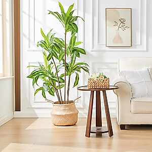 VILSSOVY Seagrass Plant Basket, Wicker Woven Laundry Basket, Basket Planter for Plants Indoor, Large Wicker Plant Baskets, Seagrass Baskets for Plants(13.78" Diameter x 12.6" Height)