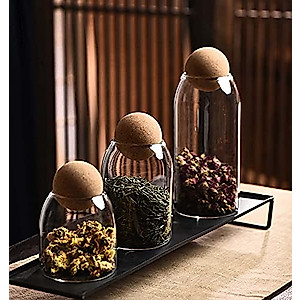 ZCSMTZ 3 Piece Set Glass Storage Jar, Sealed Storage Tank With Spherical Oak Plug,High Borosilicate Glass,Used In Kitchen Storage Room,Used For Flour,Sugar,Coffee,Biscuits,Candy,Glass Storage Jars