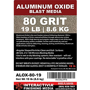 #80 Aluminum Oxide - 19 LBS - Medium Sand Blasting Abrasive Media for Blasting Cabinet and Blasting Guns.