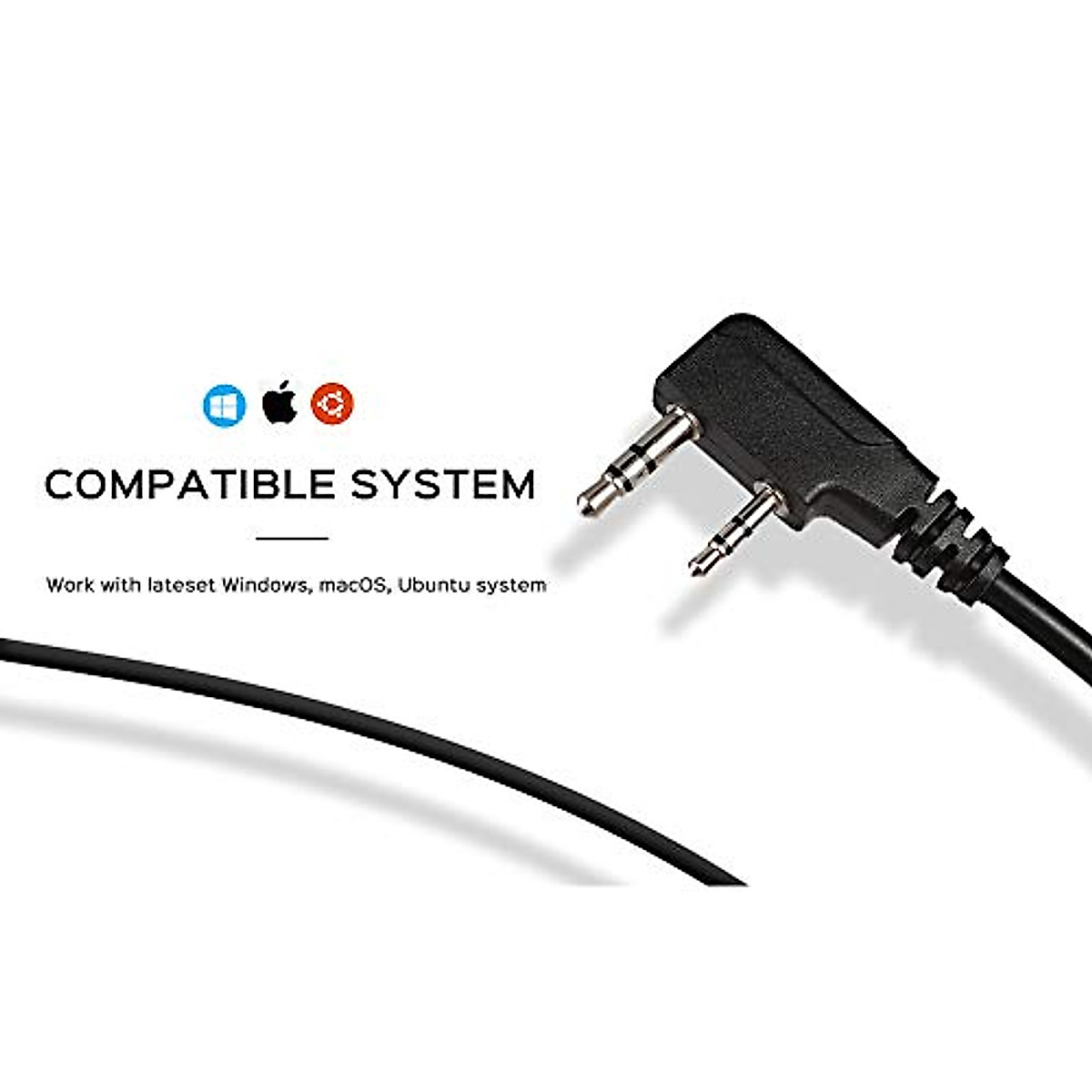 Radioddity PC001 FTDI USB Programming Cable, Plug and Play, Compatible with Windows 7/8/10/11, Most Analog Two Way Radios with 2-Pin K Plug