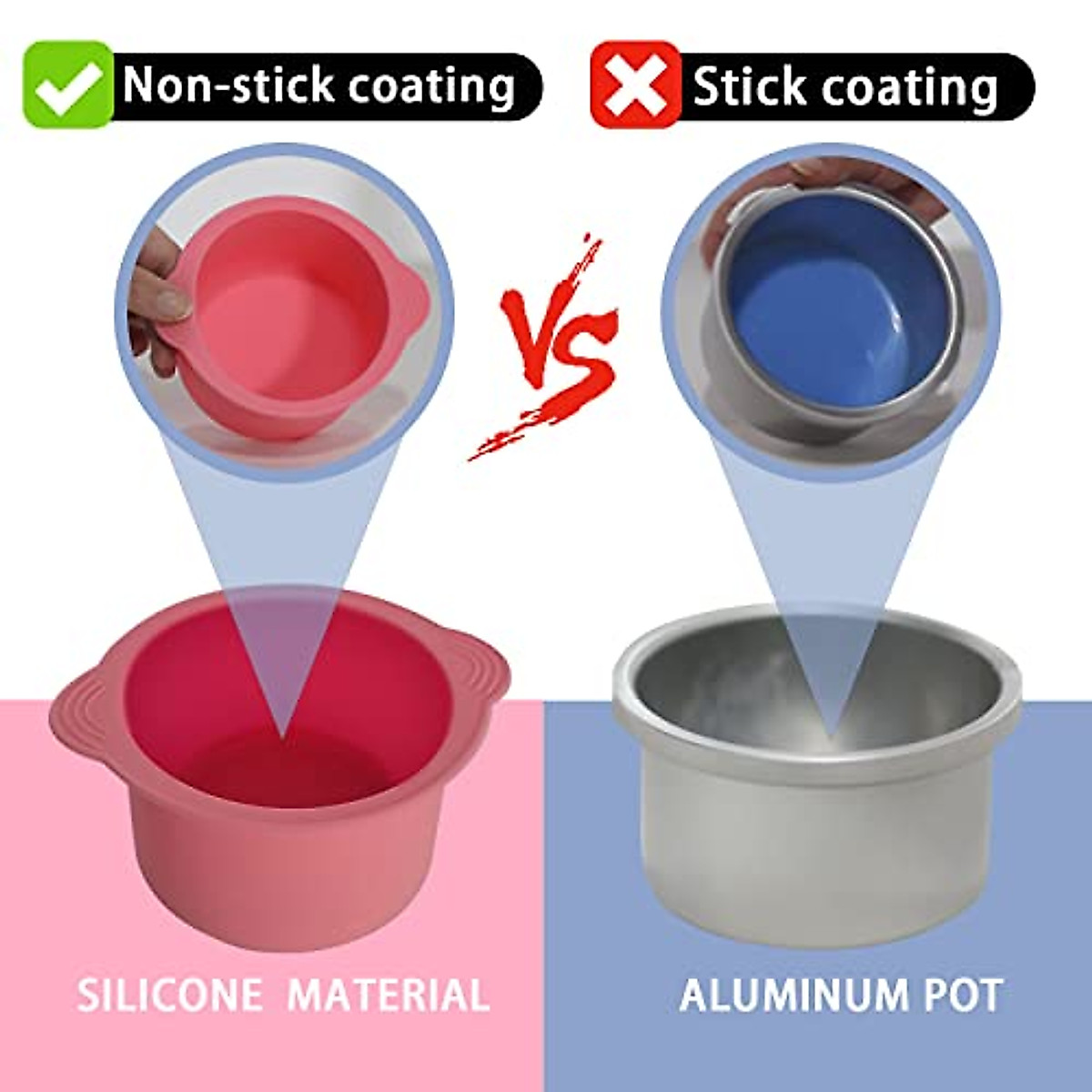 Wax Warmer Kit for Women Men, Hair Removal Waxing Kit with 4 Hard Wax Beans, Lacut Wax Pot for Bikini Brazilian Body Legs Eyebrows Armpits, Newest Diamond Appearance Wax Machine for Sensitive Skin (Pink)