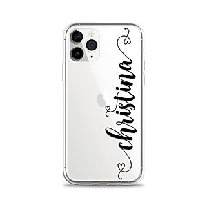 Case Charming Custom Case for iPhone 15 Pro Max 14 Plus 13 mini 12 11 Xs Xr X 10s 10r 10 8 7 Se Personalize Handwriting Name Monogram Clear Phone Cover Slim Soft