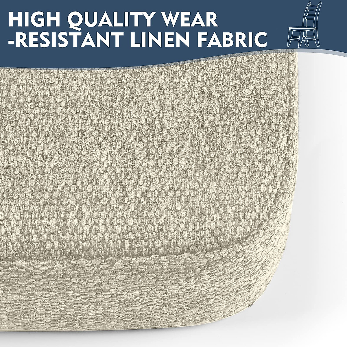 OYDAS Chair Cushions for Dining Chairs Memory Foam Non Slip Chair Pads Seat Cushions for Kitchen Chairs with Ties, Machine Washable Cover 1 Pack Beige