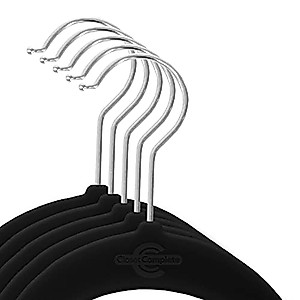 Member's Mark Elite-Quality Black Velvet Hangers with Chrome Hooks (Pack of 50)