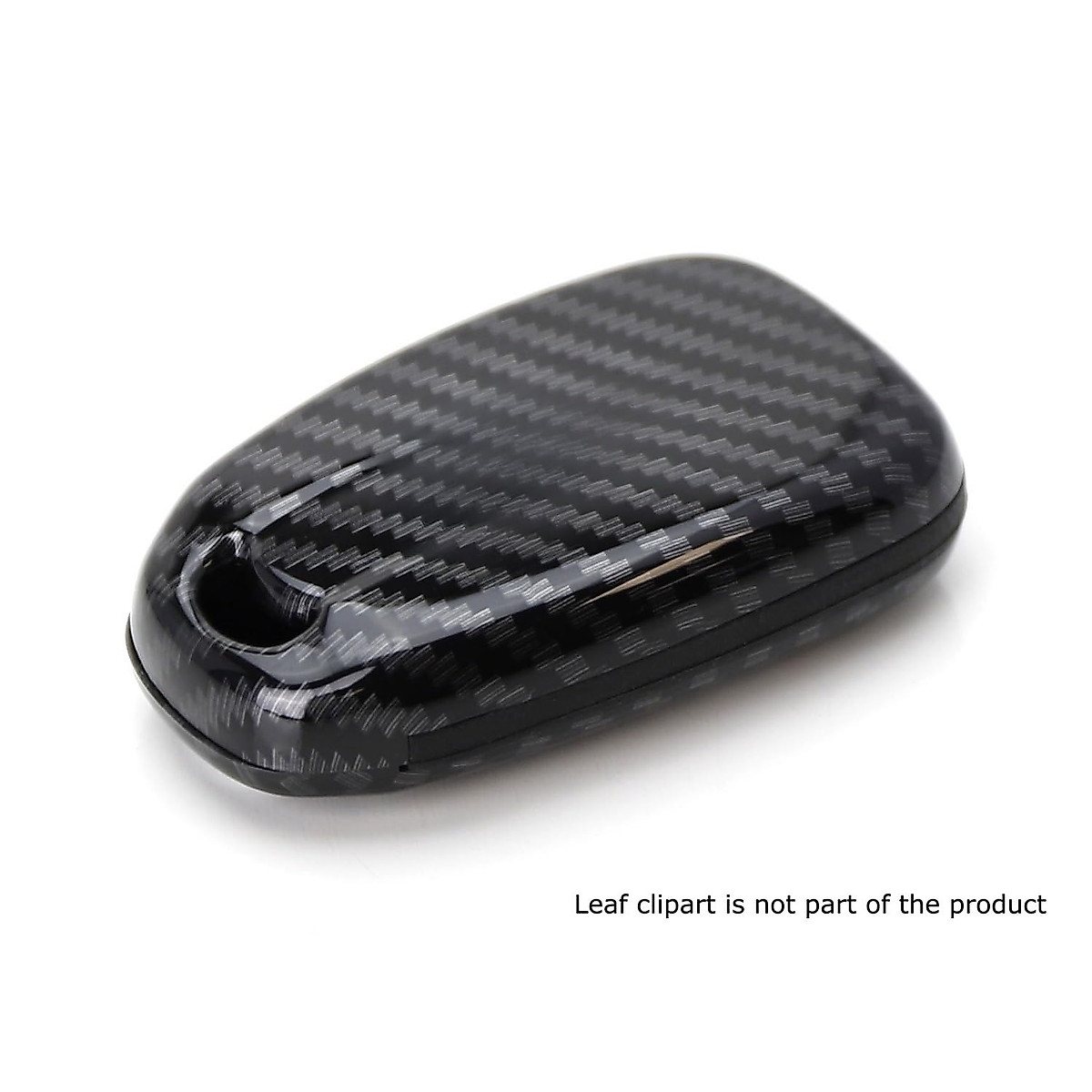 iJDMTOY Compatible with Chevy 2016-up Camaro Cruze, 2017-up Malibu Sonic, Carbon Fiber Hydrographic Printing Design Smart Key Fob Cover Shell w/Black Silicone Keypad Button Skin